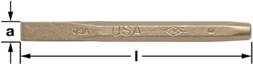 Hand Chisel, Non-Sparking, Non-Magnetic, AMPCO, Made in USA