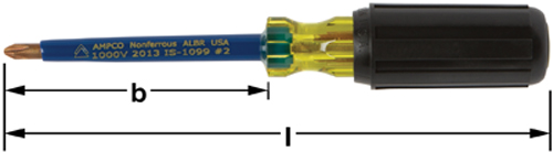 Insulated Screwdriver; 1000V; Phillips #2; AMPCO IS-1099; Beryllium ...