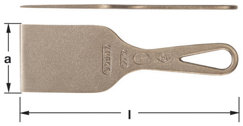 Spray Booth Scraper; Solid Metal; 9-1/4 inch length, AMPCO S-40 ...