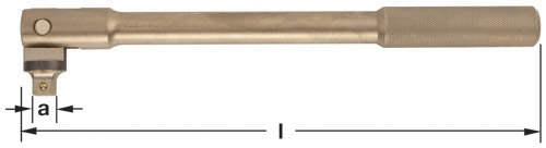 Hinged Wrench Handle, Non-Sparking, Non-Magnetic, AMPCO, Made in USA