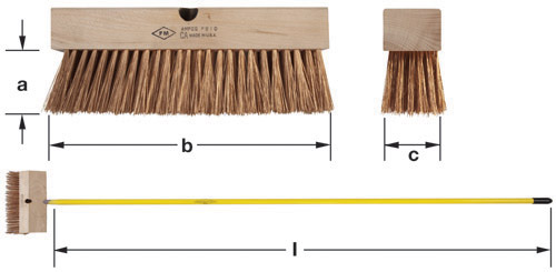 Push Broom, Round Wire, Non-Sparking, Non-Magnetic, AMPCO, Made in USA