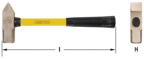 AMPCO Cross Peen, Engineers Hammer Non-Sparking, Non-Magnetic, Made in USA