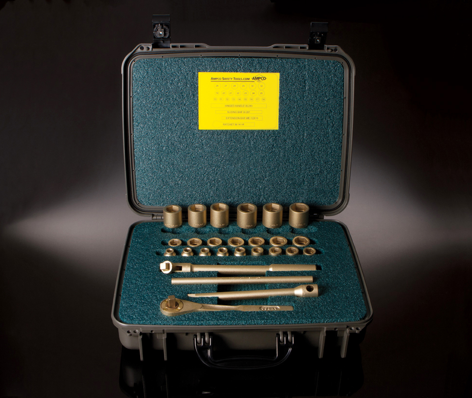 Socket set; 1/2" drive; 26 pieces; Aluminum Bronze; AMPCO W-260M ...