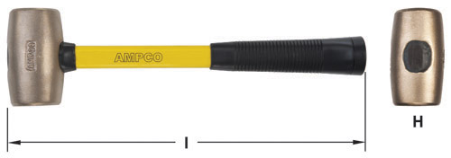 Mallet, Non-Sparking, Non-Magnetic, AMPCO, Made in USA