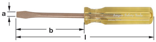 Flat Head Screwdriver; 5/16 inch; 6-1/2 inch length, AMPCO S-48 ...