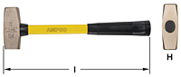 AMPCO Blacksmiths' Hammer Non-Sparking, Non-Magnetic, Made in USA